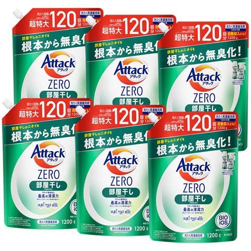 【楽天市場】花王 アタックZERO 洗濯洗剤 部屋干し 特大スパウト 詰替 梱販売用(1200g*6袋入) | 価格比較 - 商品価格ナビ
