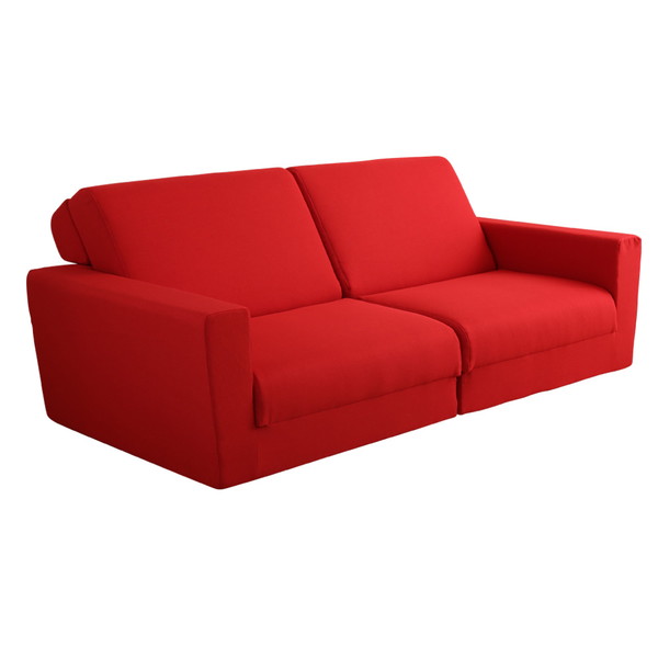 【楽天市場】ホームテイスト ホームテイスト 組み換え自由なソファベッド2P ポケットコイル 2人掛 ソファベッド ローベッド カウチ レッド ...