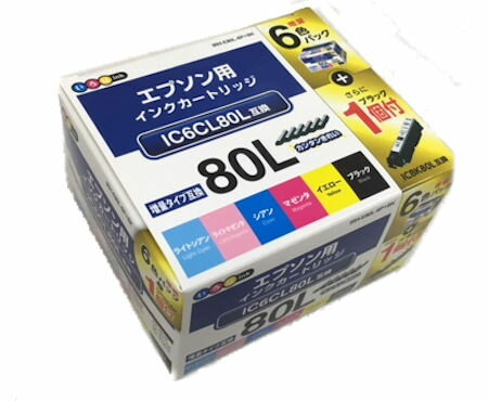 【楽天市場】日本ナインスター いろはインク 互換インクカートリッジ EPSON IC6CL80L 6色+BKセット IRH-E80L-6P+BK | 価格比較 - 商品価格ナビ