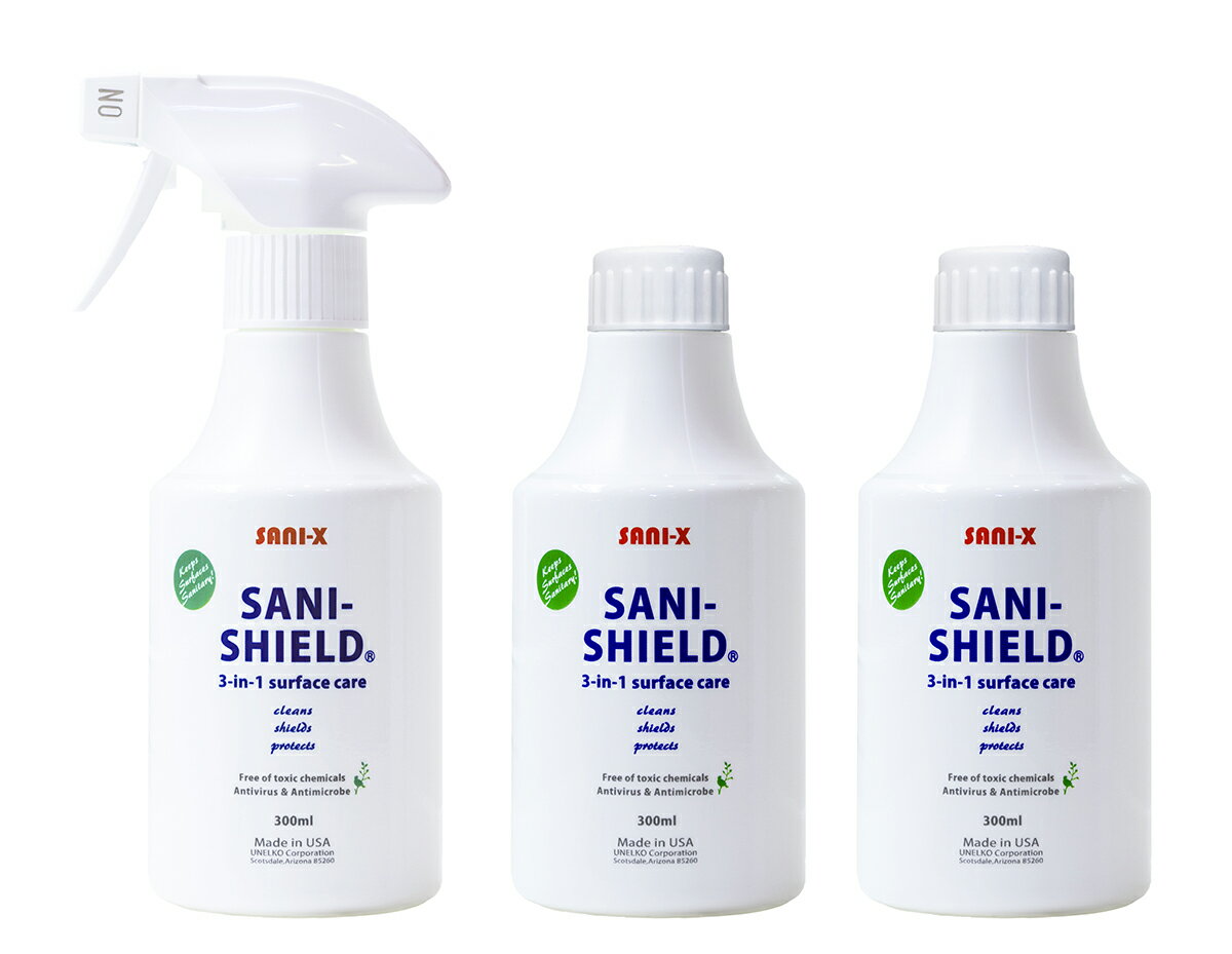 【楽天市場】エイチ・アンド・ジェイ SANI-SHIELD(サニーシールド) 除菌剤 300ml 3本セット(トリガー付き1本＋キャップ付き2 ...
