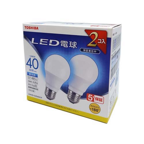 【楽天市場】NVC Lighting Japan 東芝 LED電球 昼光色 40W形相当 広配光180度 LDA4D-G／K40V1P(2個入) | 価格比較 - 商品価格ナビ