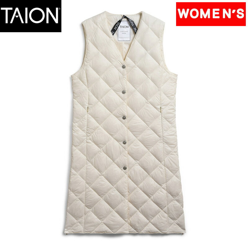 【楽天市場】Grado Mondo タイオン TAION Women's シティ シングルロングダウンジレ ウィメンズ M OFF WHITE ...