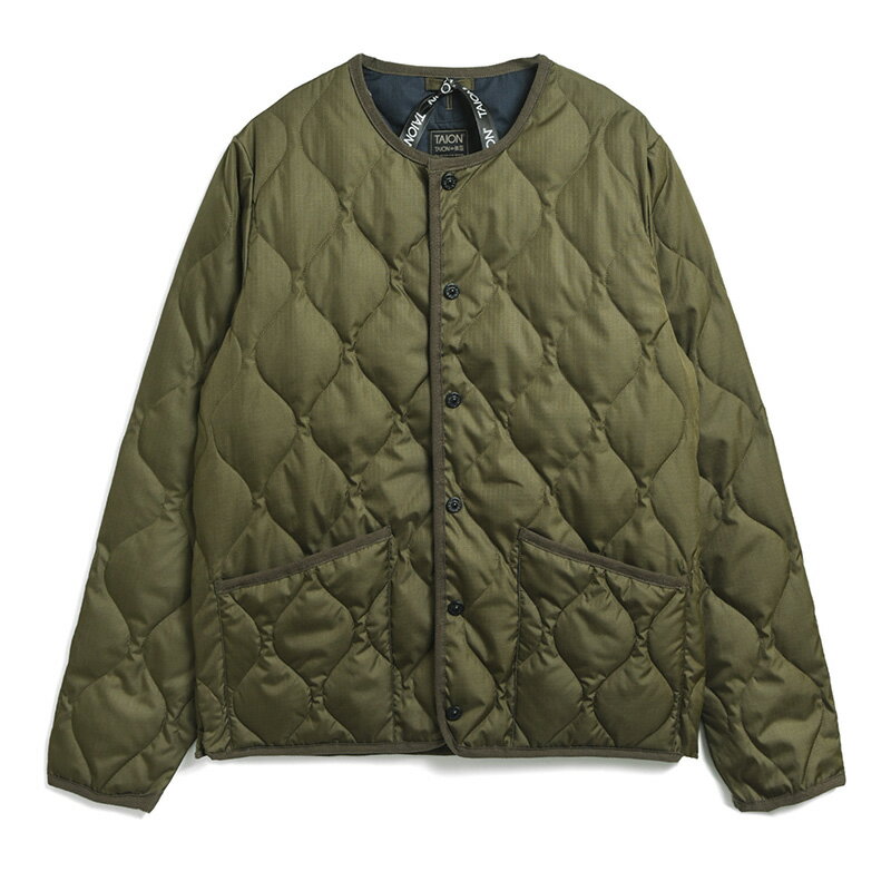 【楽天市場】Grado Mondo タイオン TAION ミリタリークルーネックダウンジャケット ユニセックス M D.OLIVE TAION ...