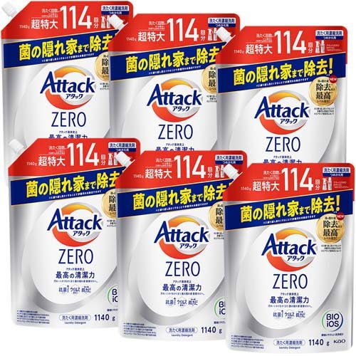 【楽天市場】花王 アタックZERO 洗濯洗剤 特大スパウト 詰替 梱販売用(1140g*6個入) | 価格比較 - 商品価格ナビ