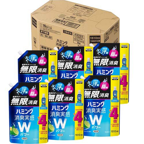 【楽天市場】花王 ハミング 消臭実感Wパワー クリアシトラス スパウトパウチ 梱販売(1510ml×6個入) | 価格比較 - 商品価格ナビ