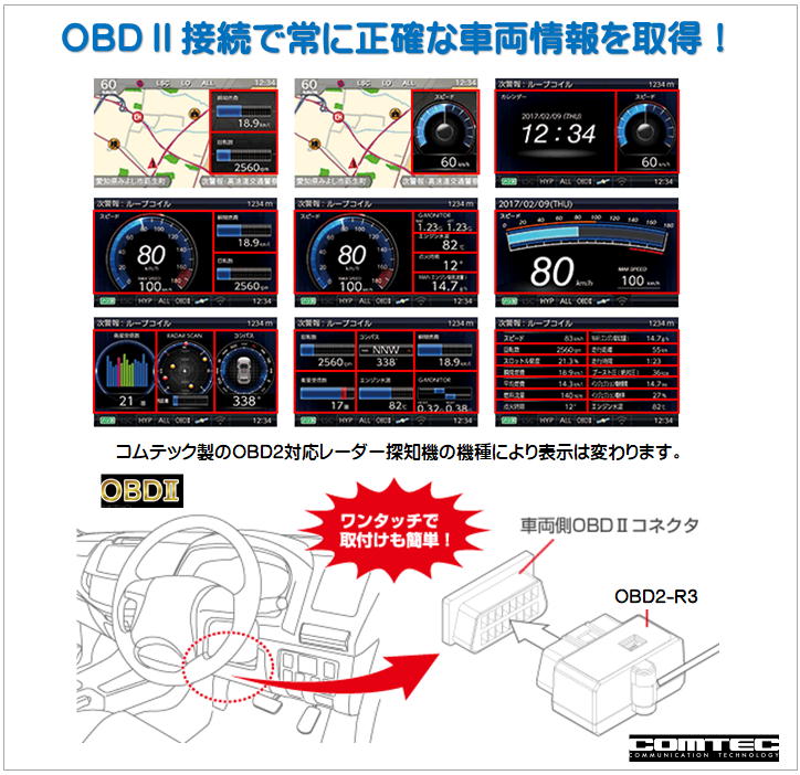 【楽天市場】コムテック COMTEC OBD2-R3 OBDIIアダプター | 価格比較 - 商品価格ナビ