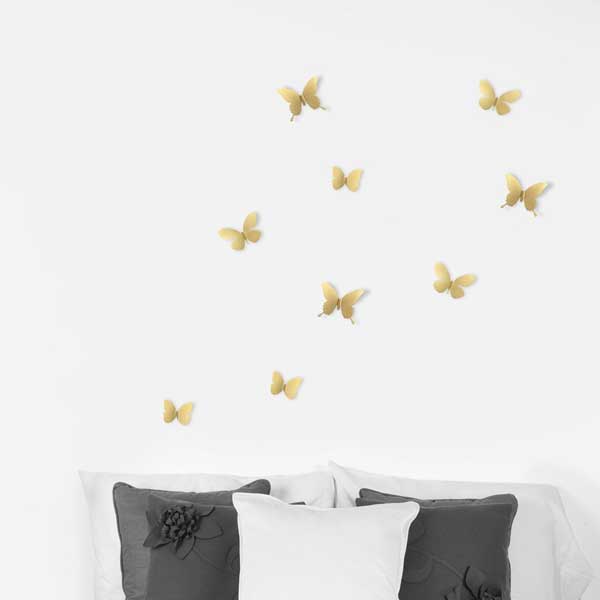 【楽天市場】umbra METAL MARIPOSA WALL DISPLAY（メタルマリポサ ウォールデコ 9P） マットブラス ...