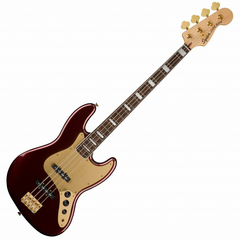 【楽天市場】Squier by Fender 40th Anniversary Jazz Bass Gold Edition Ruby Red ...